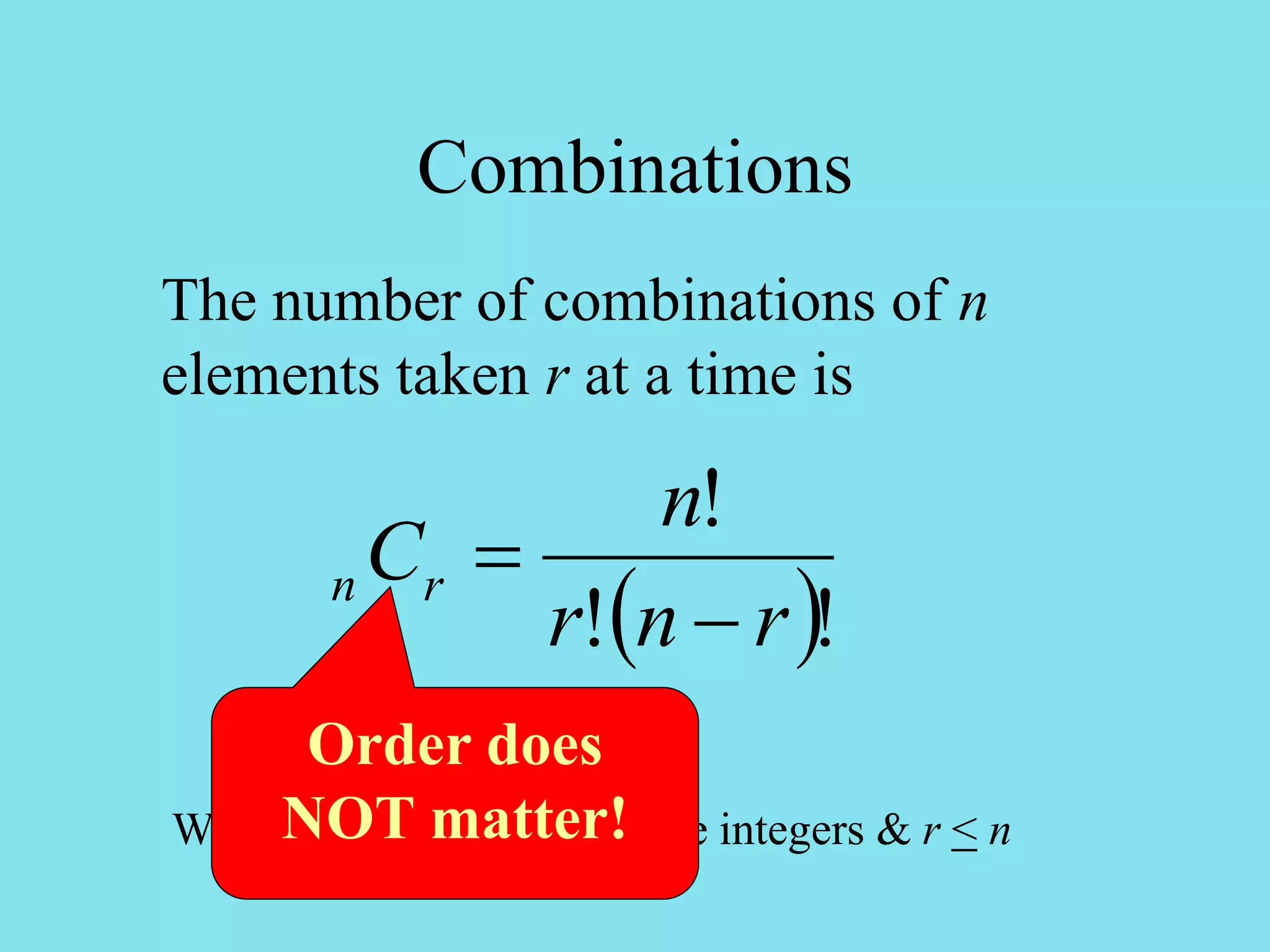 Counting Permutations Combinations Ppt