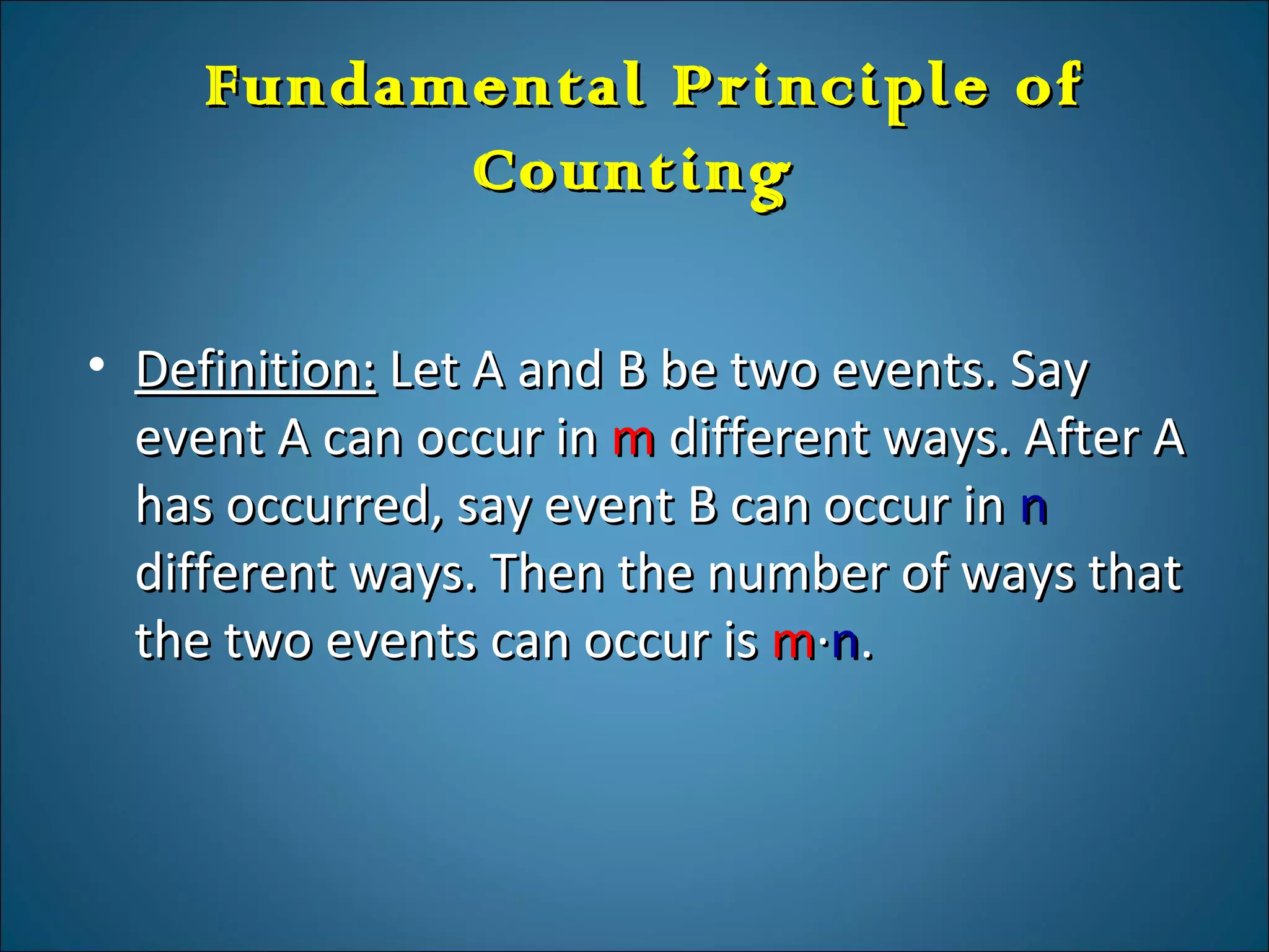 Counting principles lesson | PPT