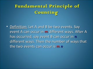 Counting principles lesson | PPT