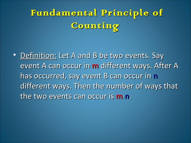 Counting principles lesson | PPT