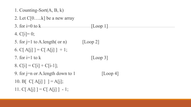 Counting sort | PPTX | Programming Languages | Computing