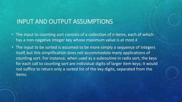Counting sort | PPTX | Programming Languages | Computing