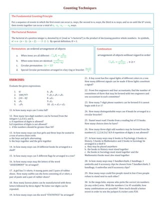 Counting techniques | PDF
