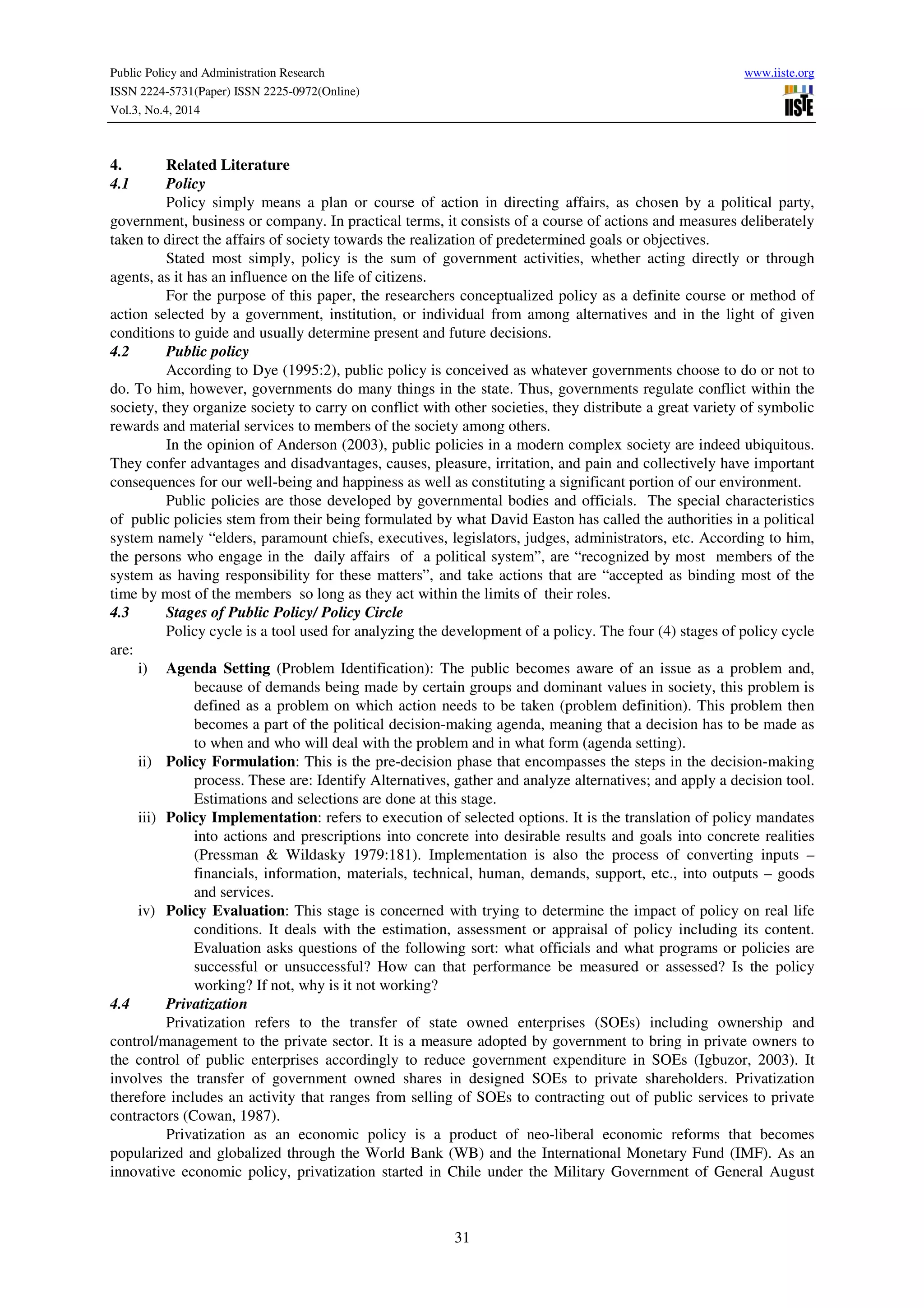 “Counting” the cost of policy inconsistency in nigeria | PDF