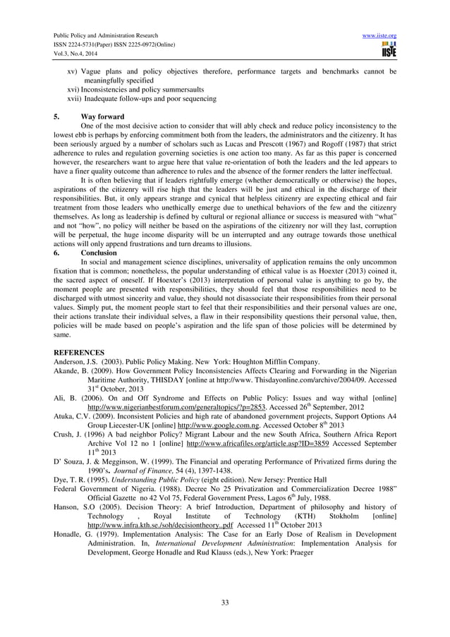 “Counting” the cost of policy inconsistency in nigeria | PDF