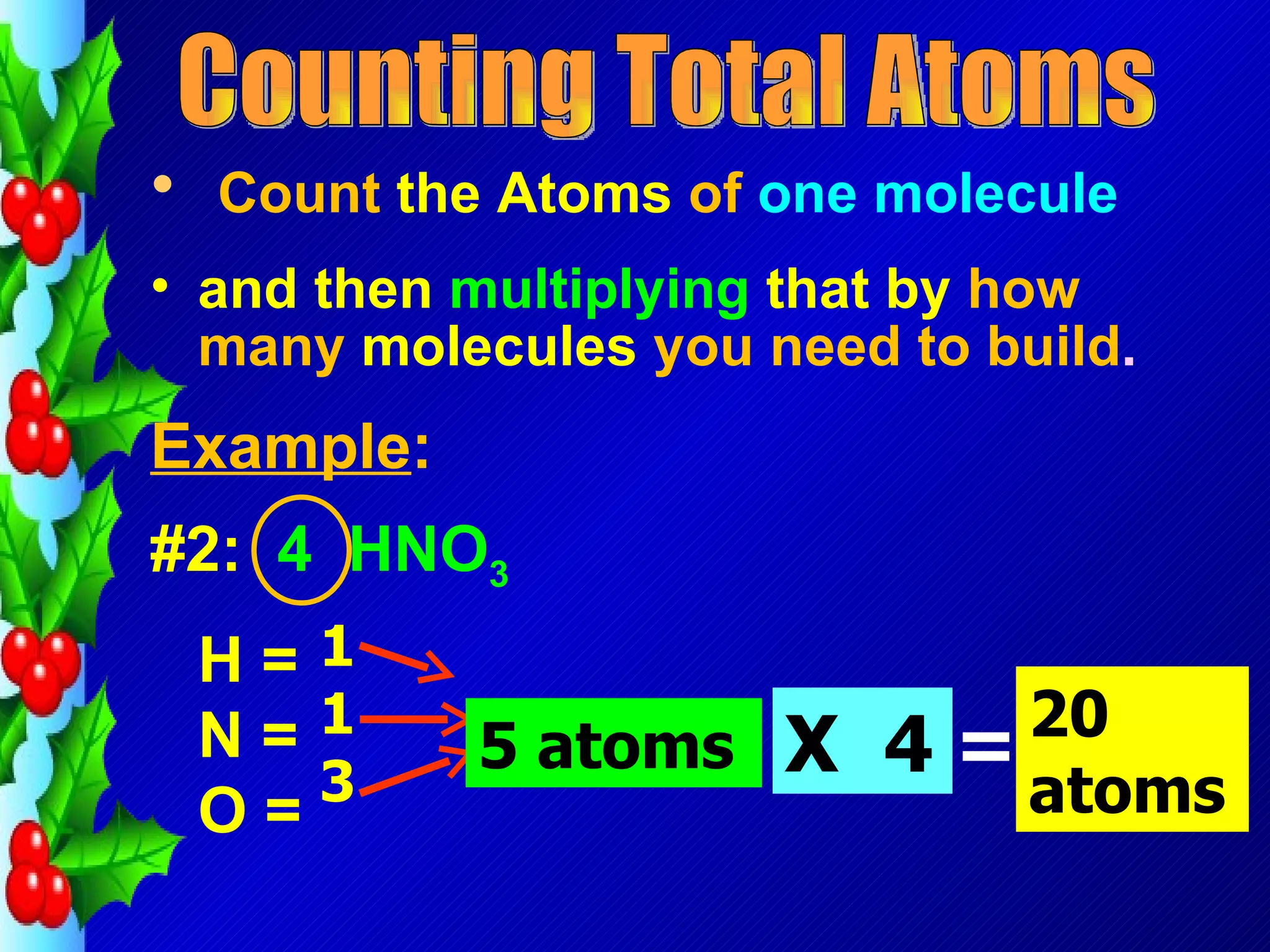 Counting Total Atoms in Compounds Day 2 | PPT | Chemistry | Science