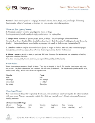 Count ,non count nouns (editable) | PDF
