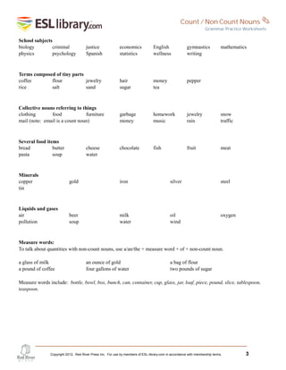 Count ,non count nouns (editable) | PDF