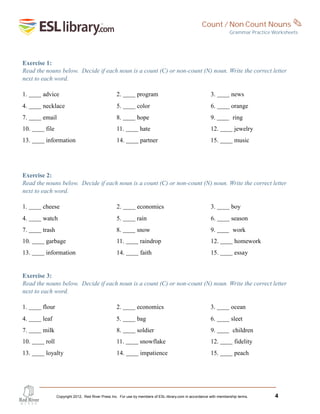 Count ,non count nouns (editable) | PDF