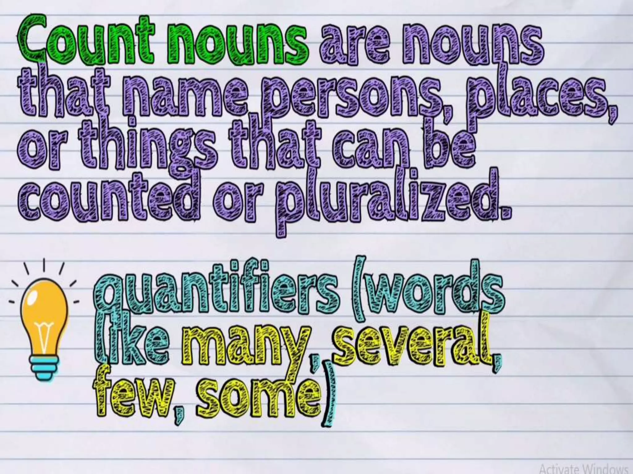 count noun and mass noun- | PPTX