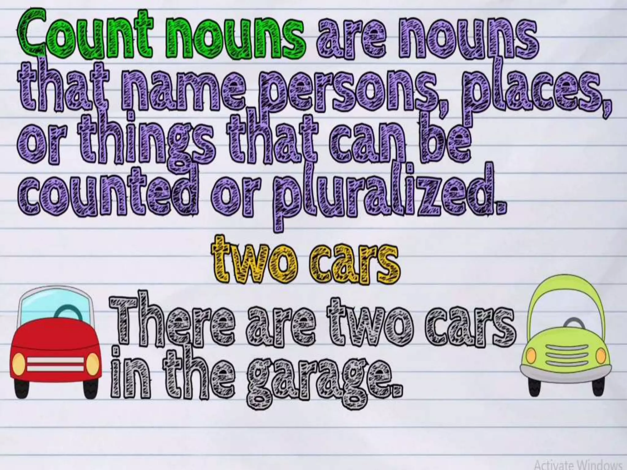 count noun and mass noun- | PPTX