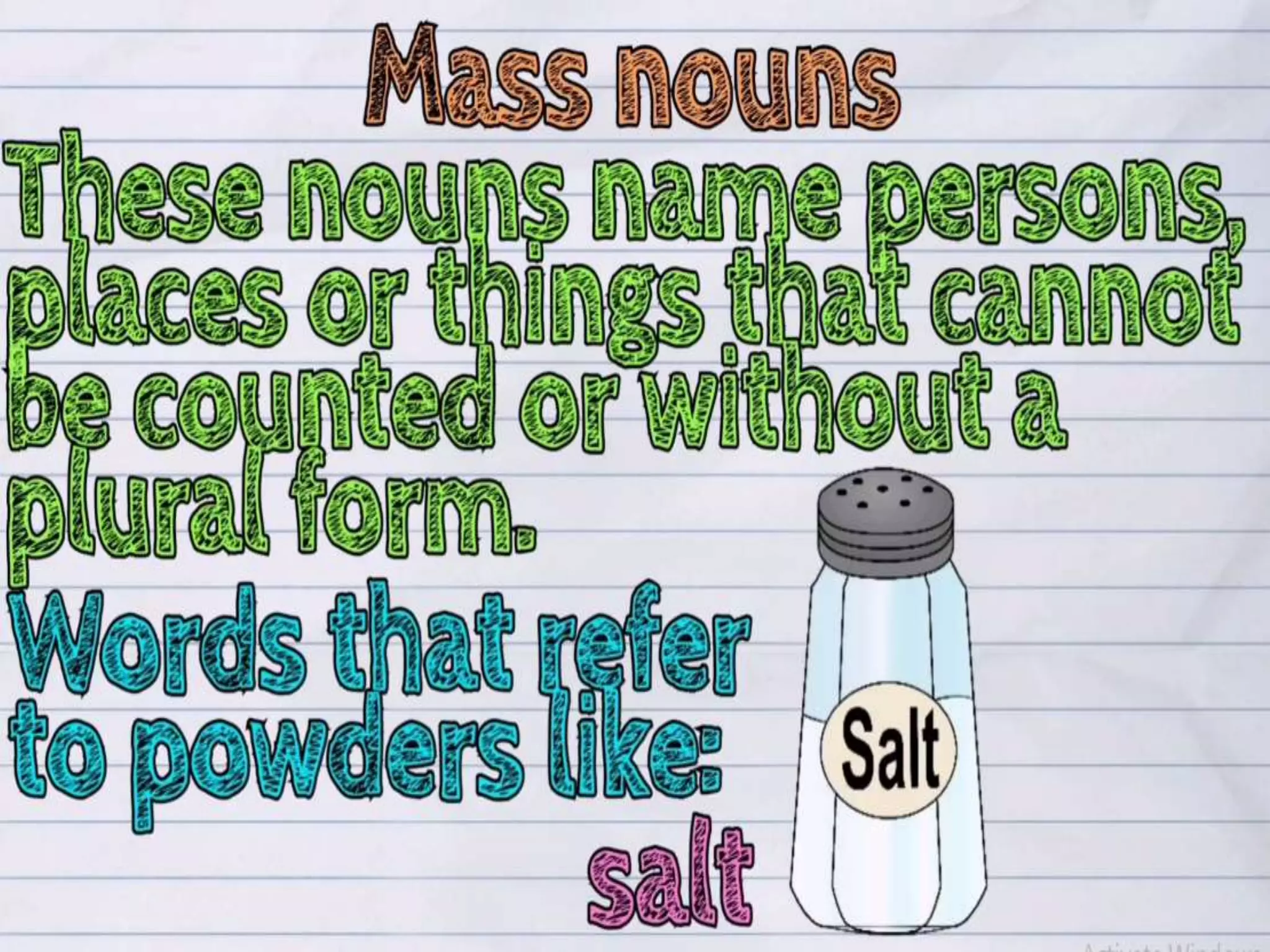 count noun and mass noun- | PPTX