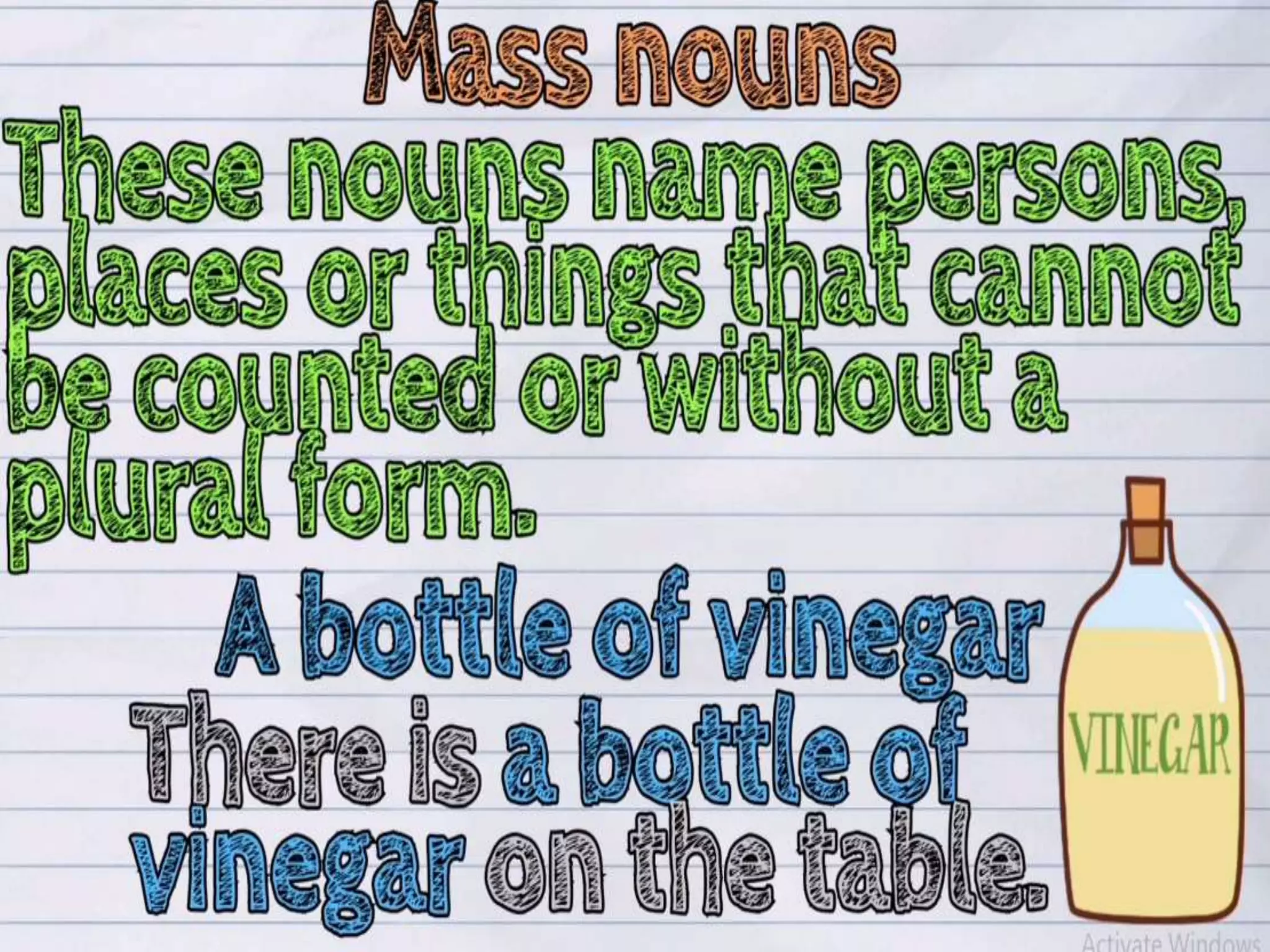 count noun and mass noun- | PPTX