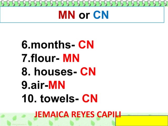 count noun and mass noun- | PPTX