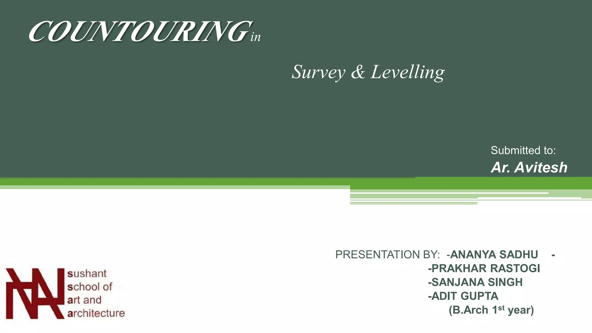 Contouring in "Survey & Levelling". | PPTX
