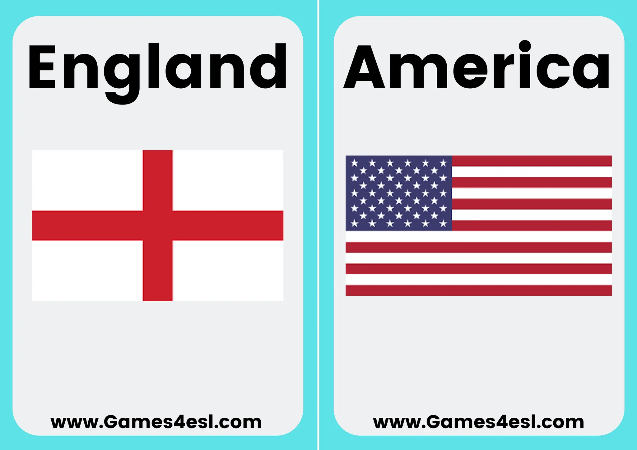 Countries Flash cards to children at kg + | PDF