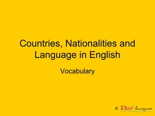 Countries and Nationalities | PPT