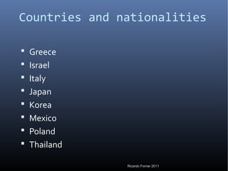 Countries and Nationalities | PPS