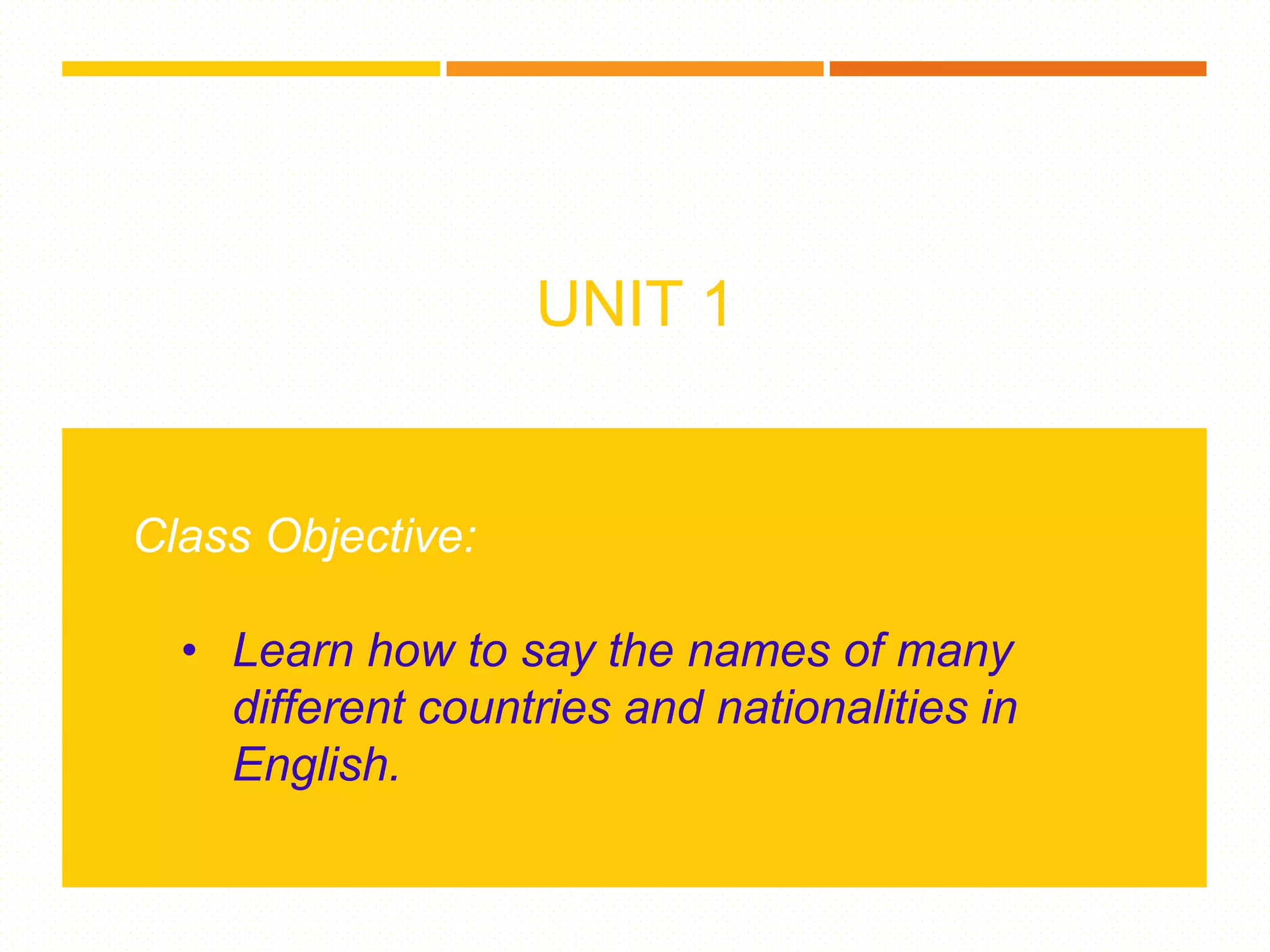 Countries and Nationalities | PPT