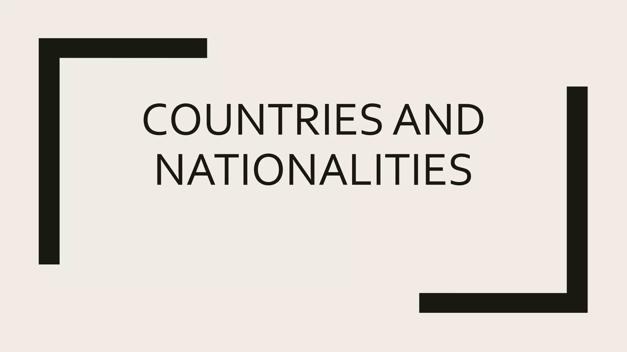Countries and nationalities | PPT