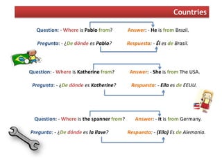 Countries and Nationalities - Questions | PPTX