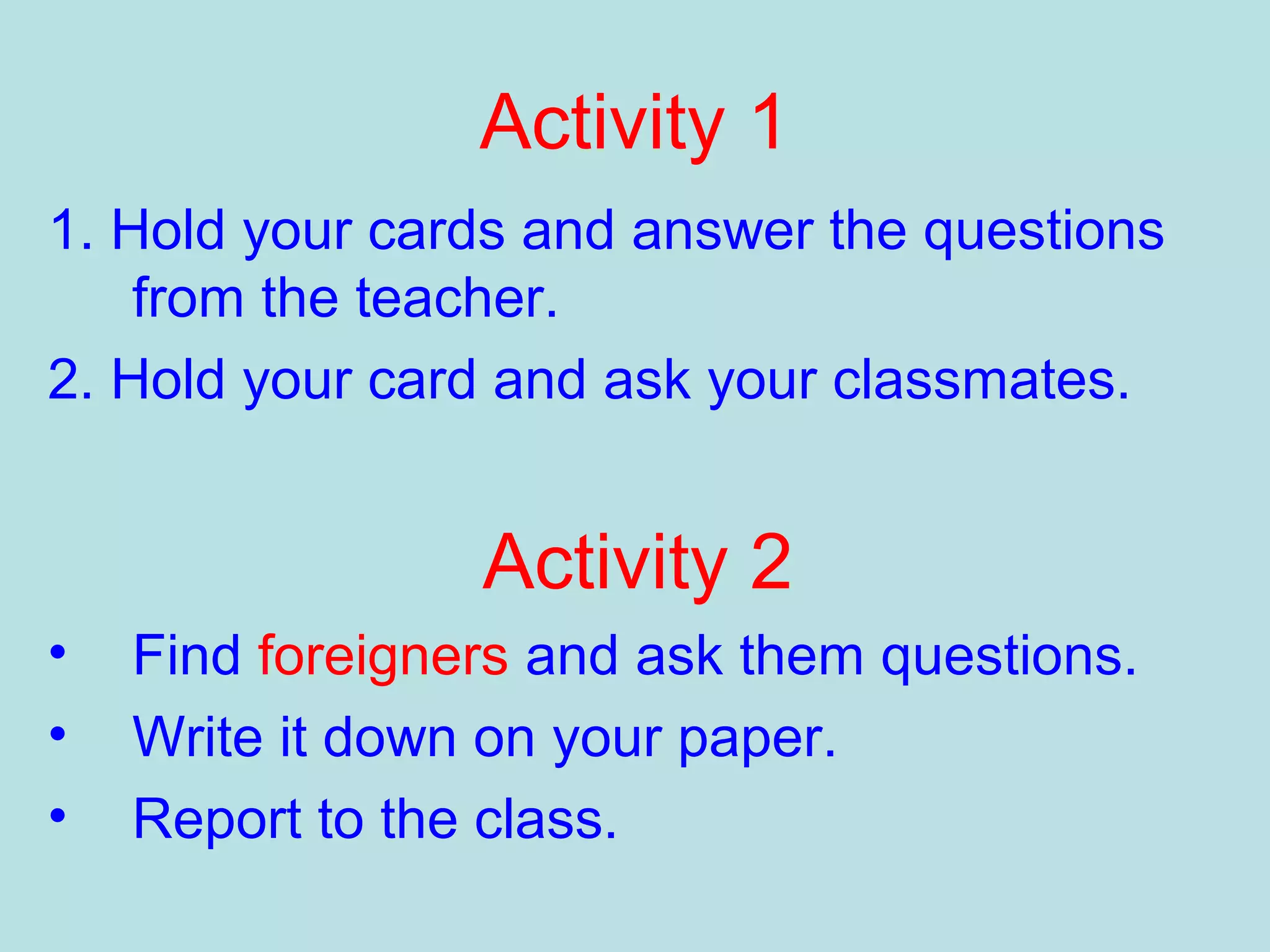 Countries and nationalities in the world lesson | PPT