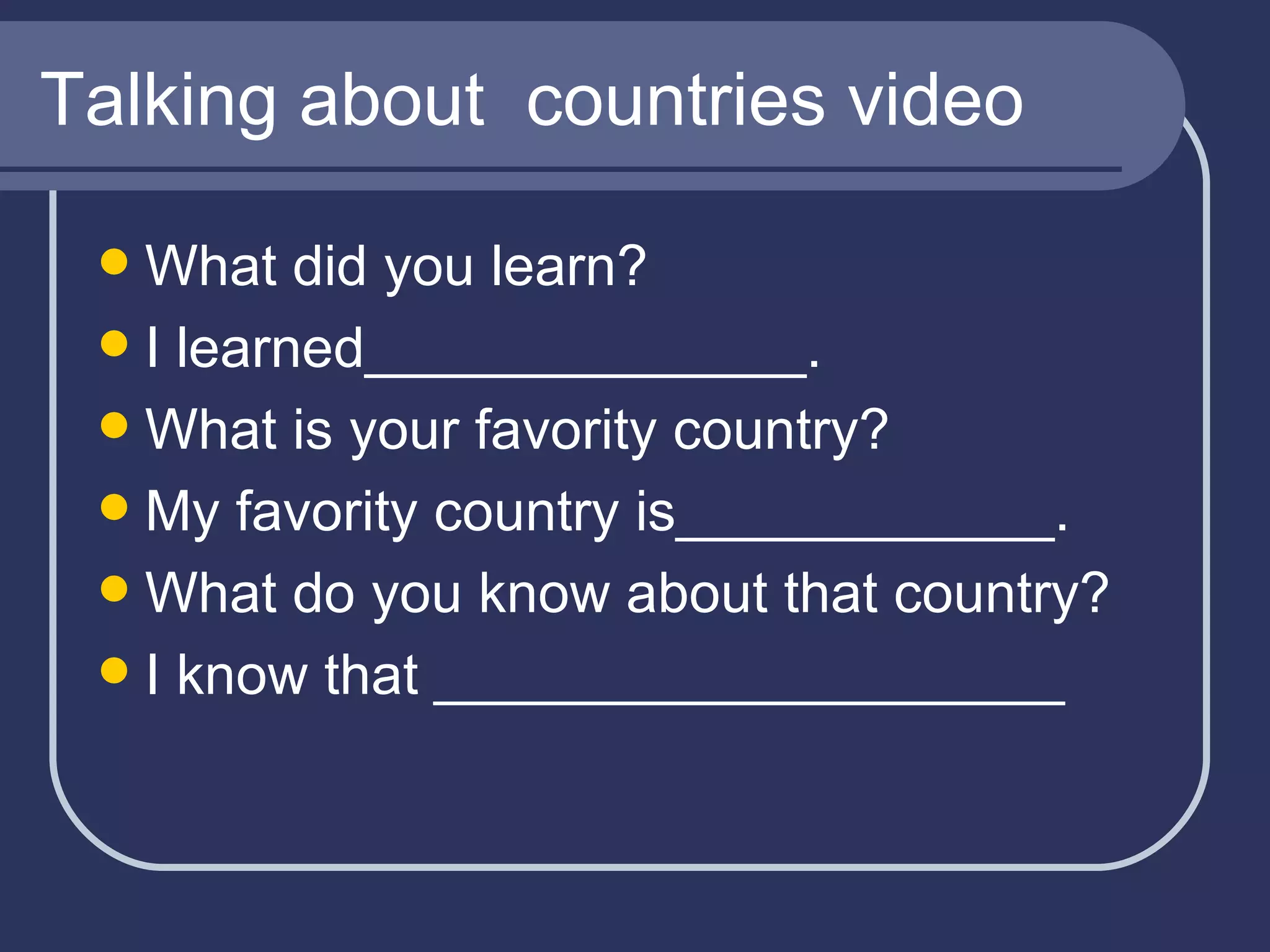 Countries and their food | PPT