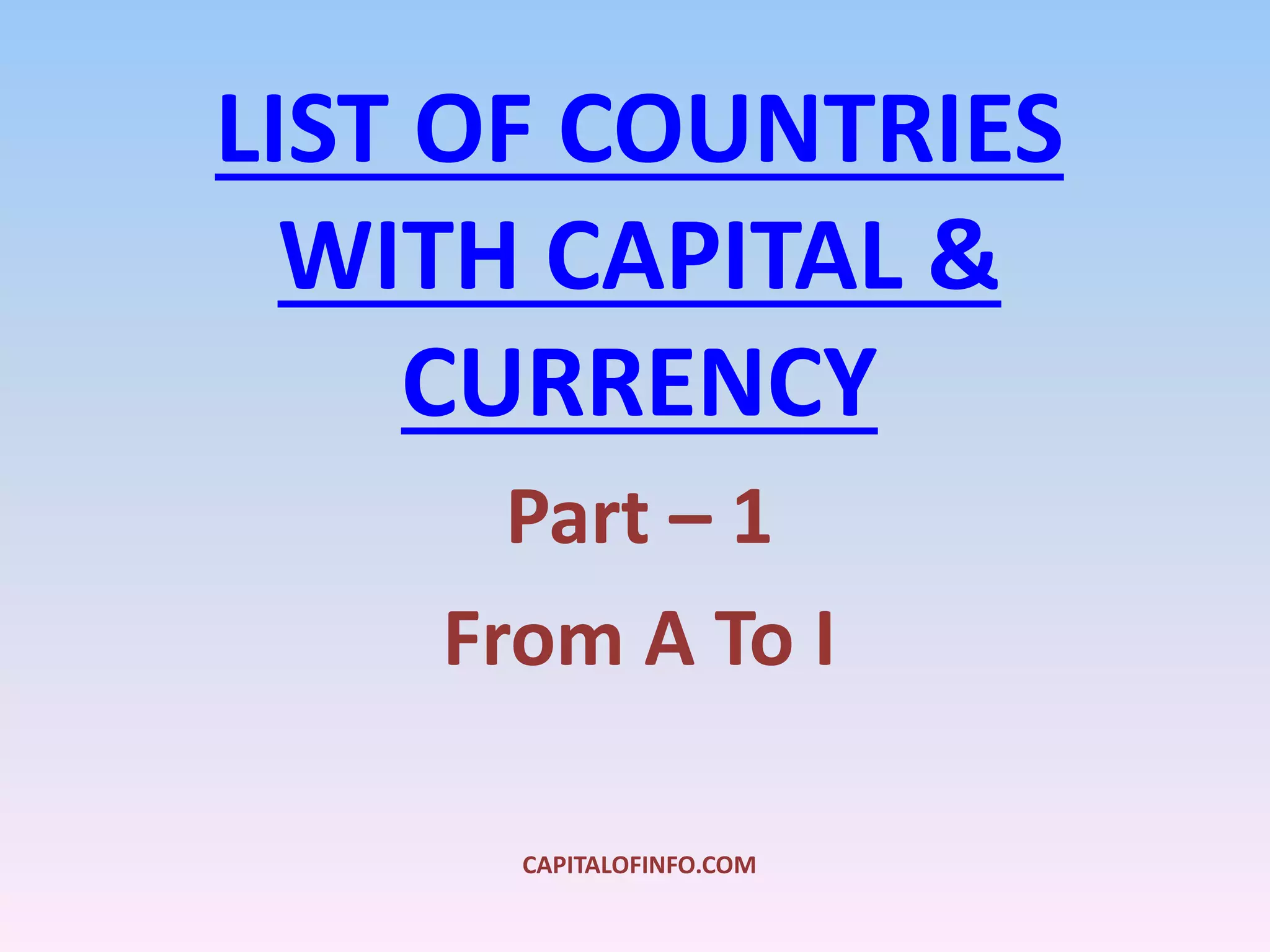 Countries & Capital Cities In Alphabetical Order.pptx