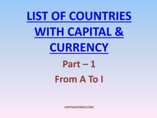 Countries & Capital Cities In Alphabetical Order.pptx