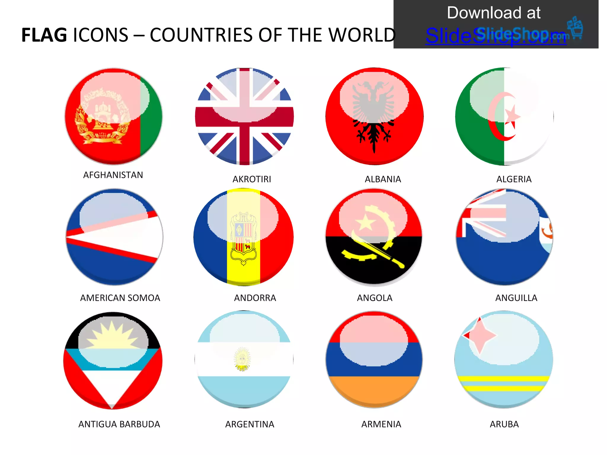 Countries flag icons | PPT
