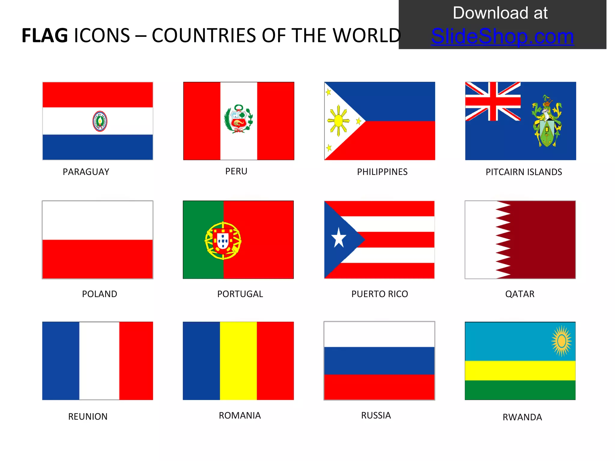 Countries flag icons | PPT