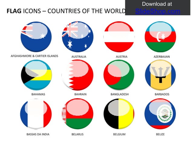Countries flag icons | PPT