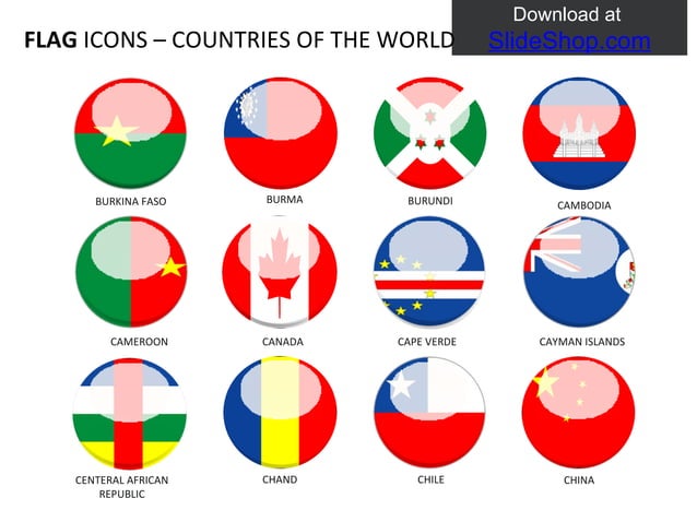 Countries flag icons | PPT