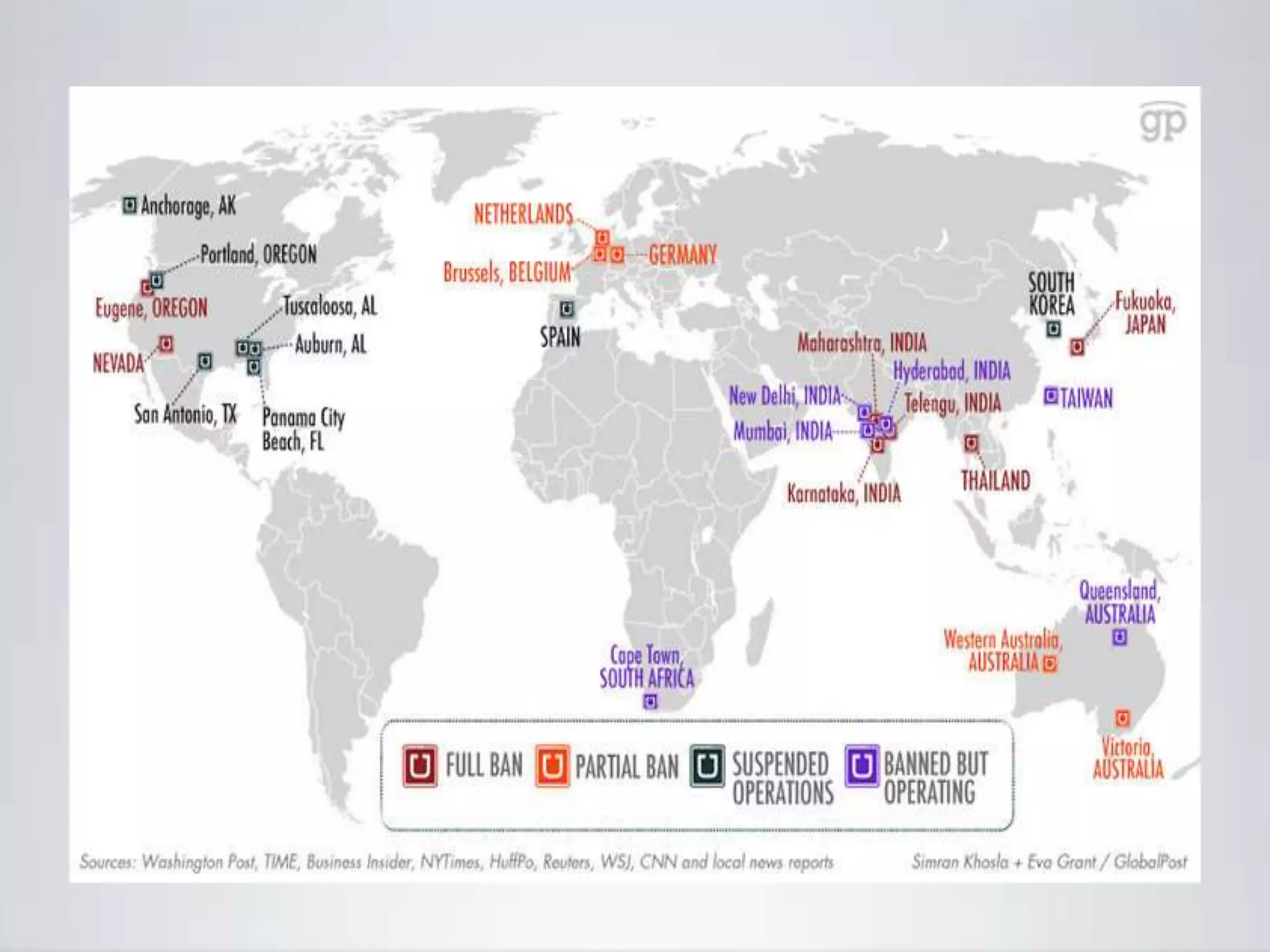 Countries where Uber is Banned | PPT