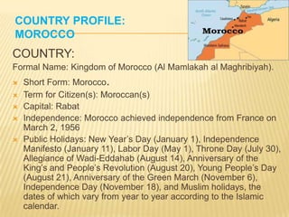 Country analysis (morocco) | PPTX | Africa Travel | Travel Locations