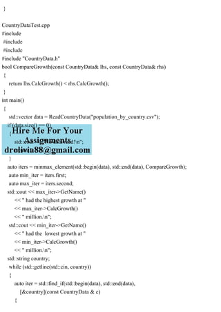 CountryData.cppEDIT THIS ONE#include fstream #include str.pdf | Programming Languages | Computing