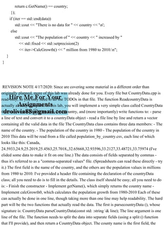 CountryData.cppEDIT THIS ONE#include fstream #include str.pdf | Programming Languages | Computing