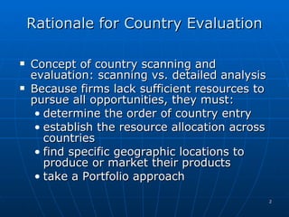 Country evaluation and selection | PPT