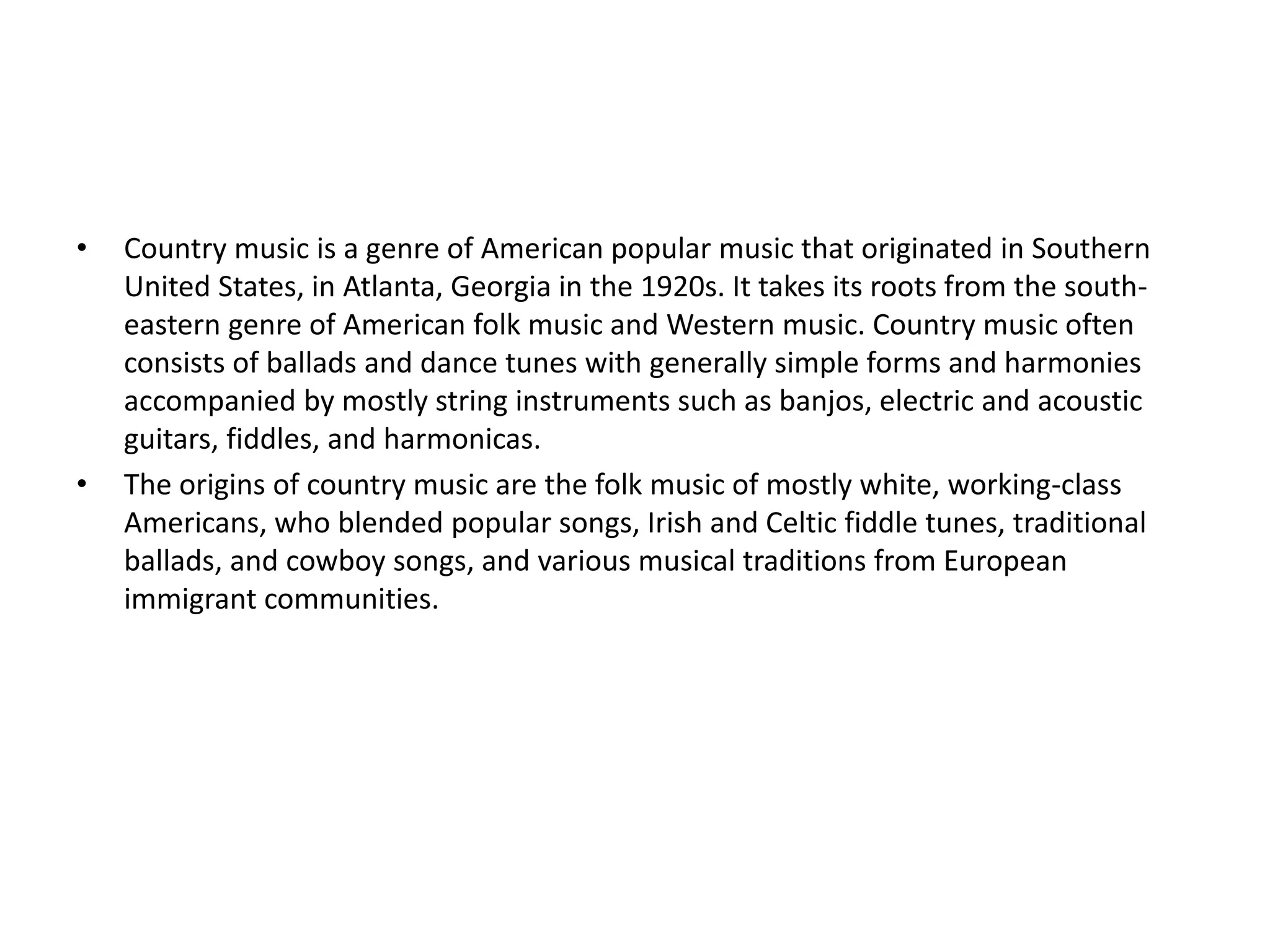 Country/Folk Music | PPTX