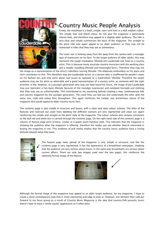 Country Magazine Analysis | DOCX