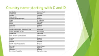 Country name and capitals | PPTX