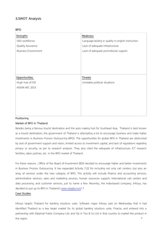 Thailand Country Profile BPO & ITO | PDF