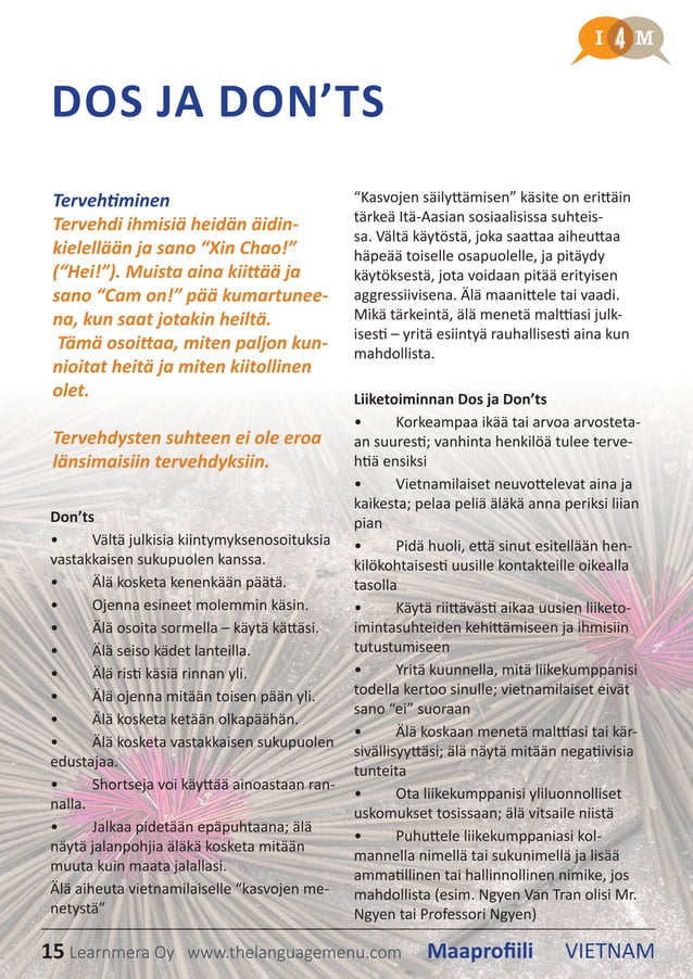 I4M Country profile Vietnam (in finnish) | PDF