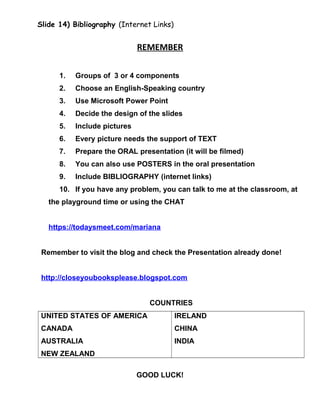 Country project 6th grade | DOC