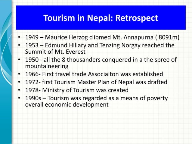 relevant knowledge and policies about Nepal's tourism | PDF