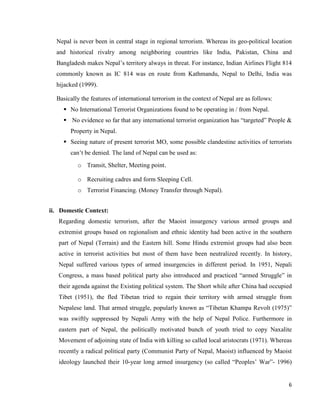 Country report (nepal) on terrorism | PDF