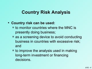 Country risk analysis | PPT