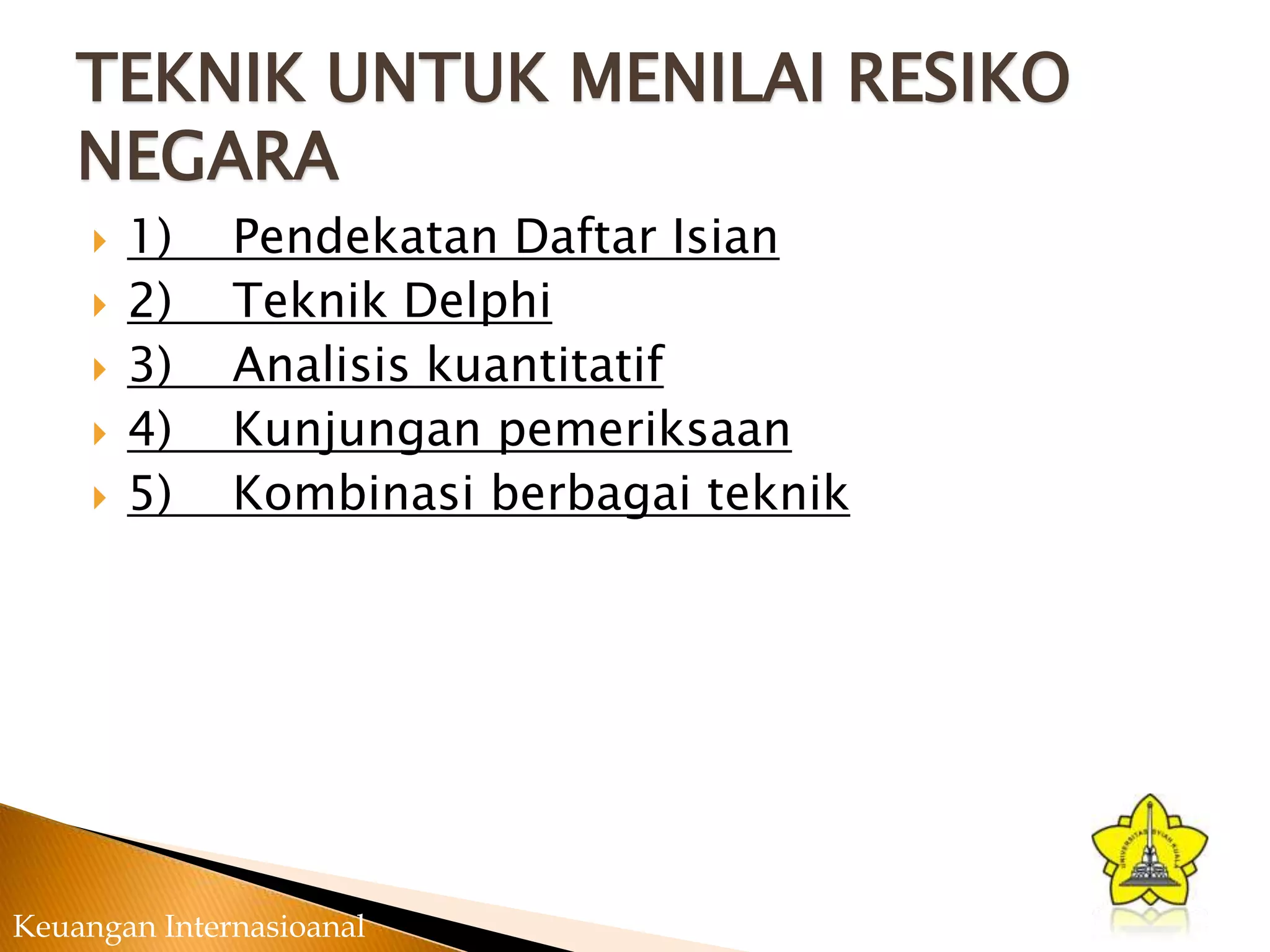 Power Point Country Risk Analysis (Analisa Risiko Negara) | PPTX