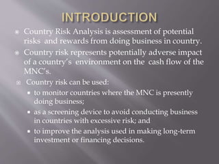 Country risk analysis
