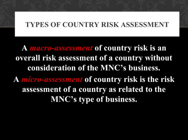 Country risk analysis | PPT | Economy | Business and Finance